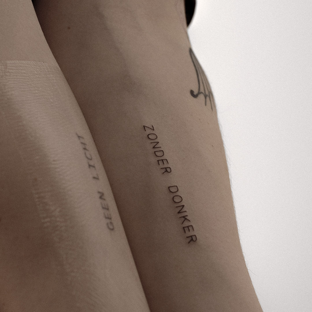 Floral Fineline Custom Text Tattoos Amsterdam - TATTOO ARTISTS
